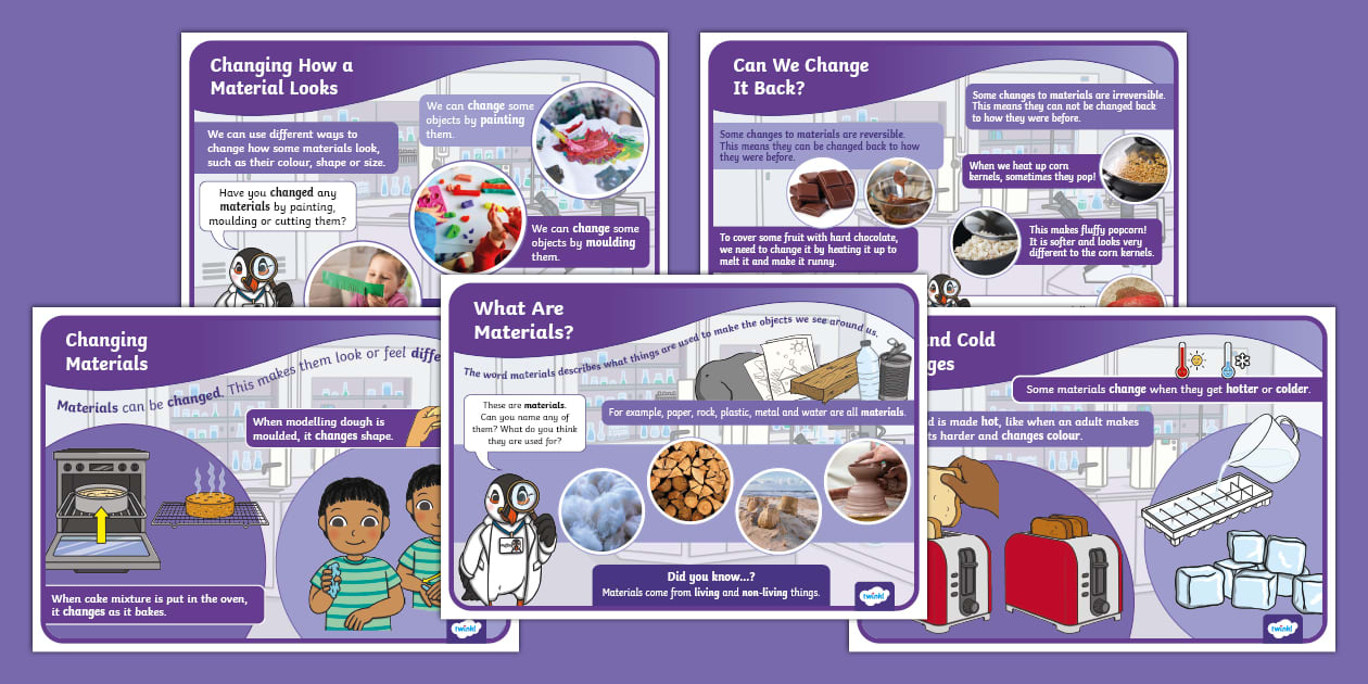 EYFS All About Changes in Materials Fact Files | Twinkl