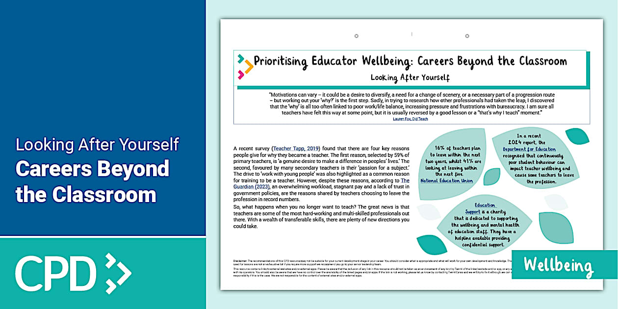 Prioritising Educator Wellbeing: Careers Beyond the Classroom