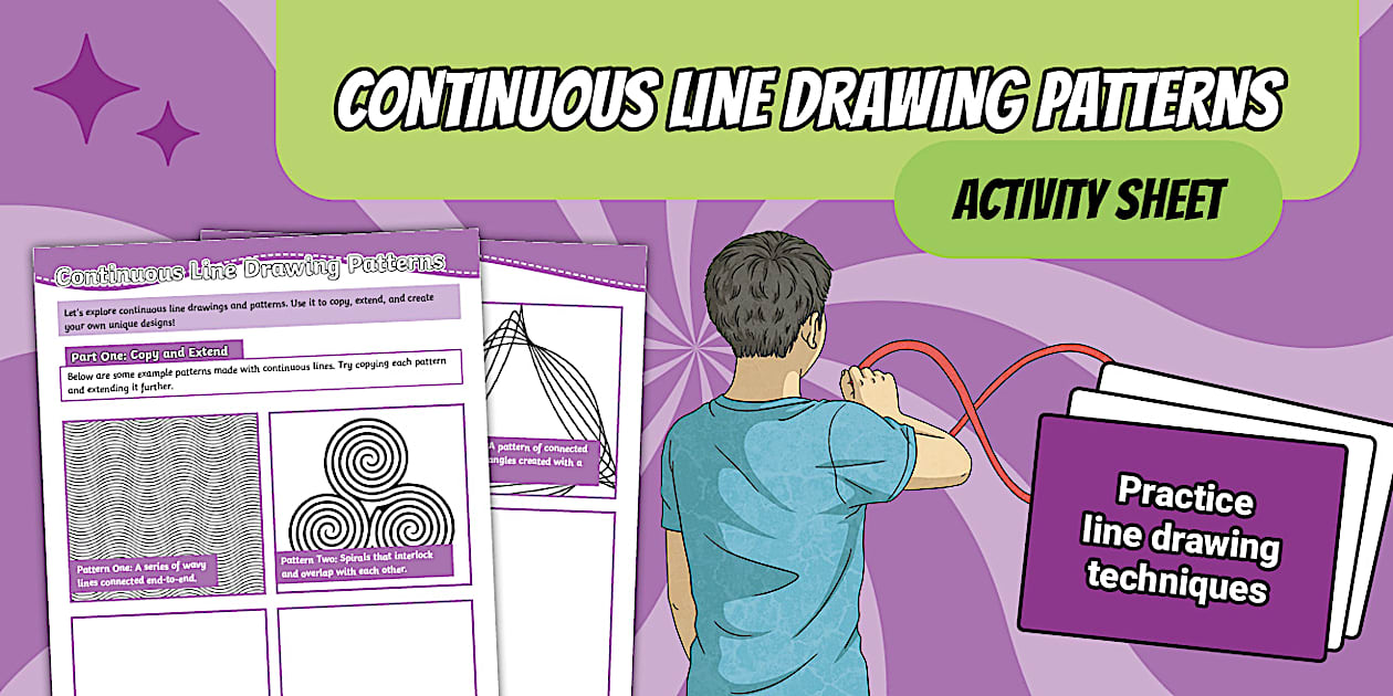 Activity Sheet: Continuous Line Drawing Patterns (Visual Arts)