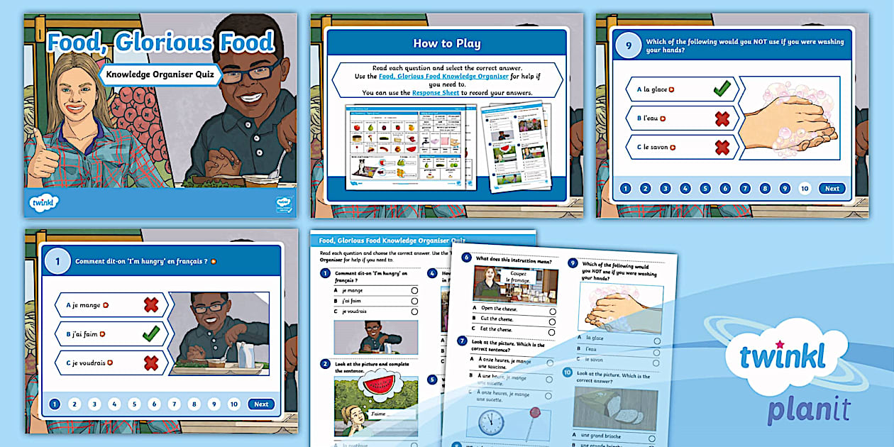 👉 French: Food, Glorious Food: Knowledge Organiser Quiz Pack
