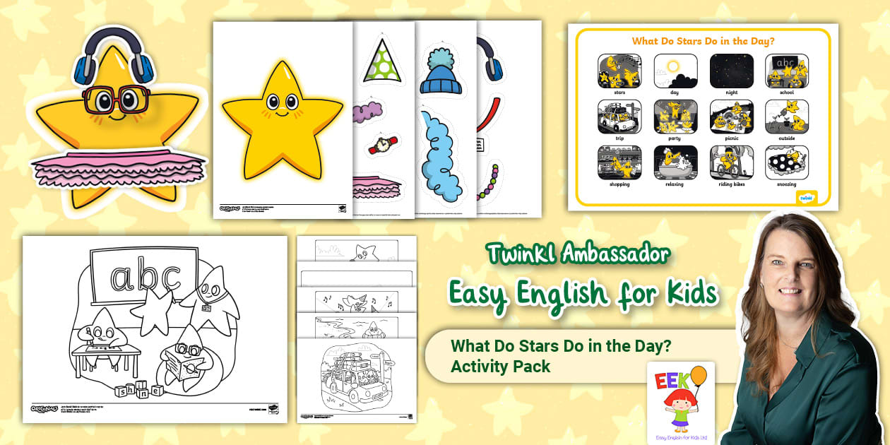 Easy English for Kids - What Do Stars Do in the Day?