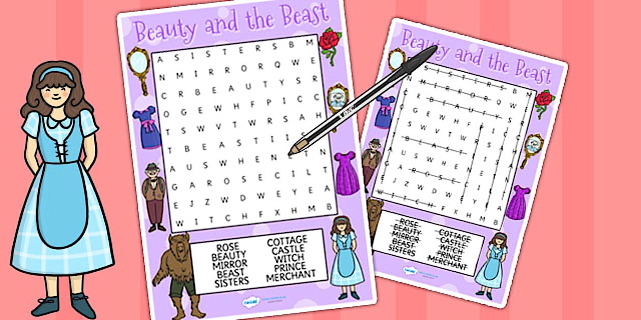 Beauty and the Beast Wordsearch (teacher made) - Twinkl