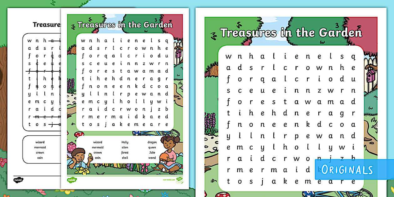 Treasures in the Garden Word Search (teacher made) - Twinkl