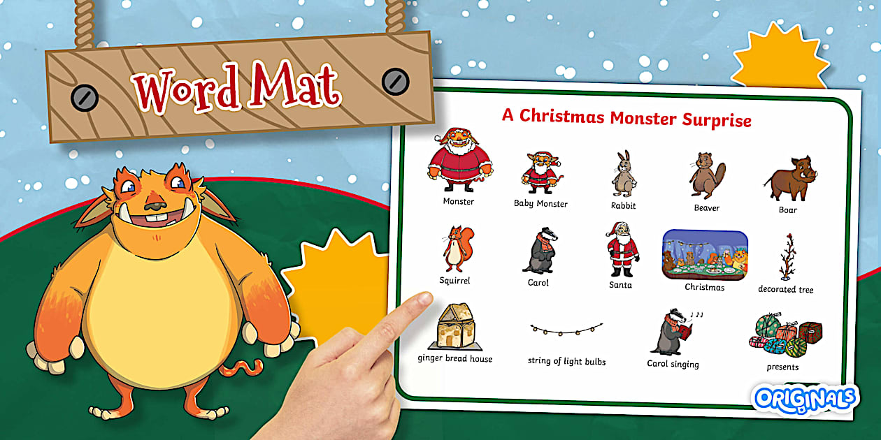 A Christmas Monster Surprise Word Mat