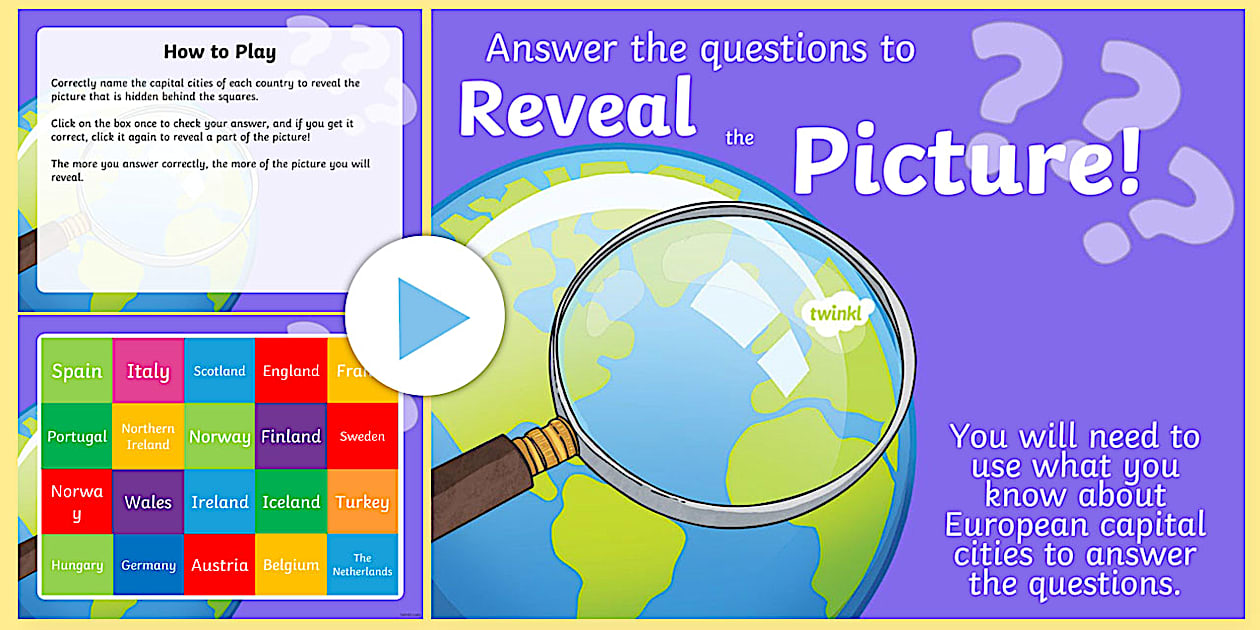 Capital City Game – Reveal the Picture PowerPoint – CfE