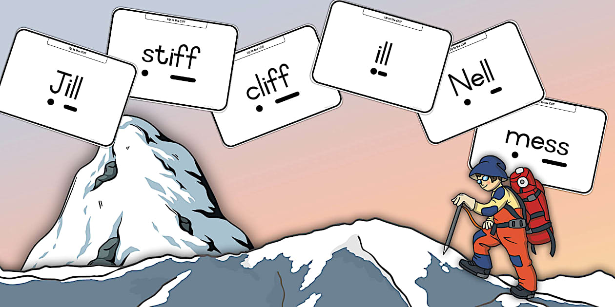 Rhyme and Read Word Cards: Up to the Cliff (Teacher-Made)