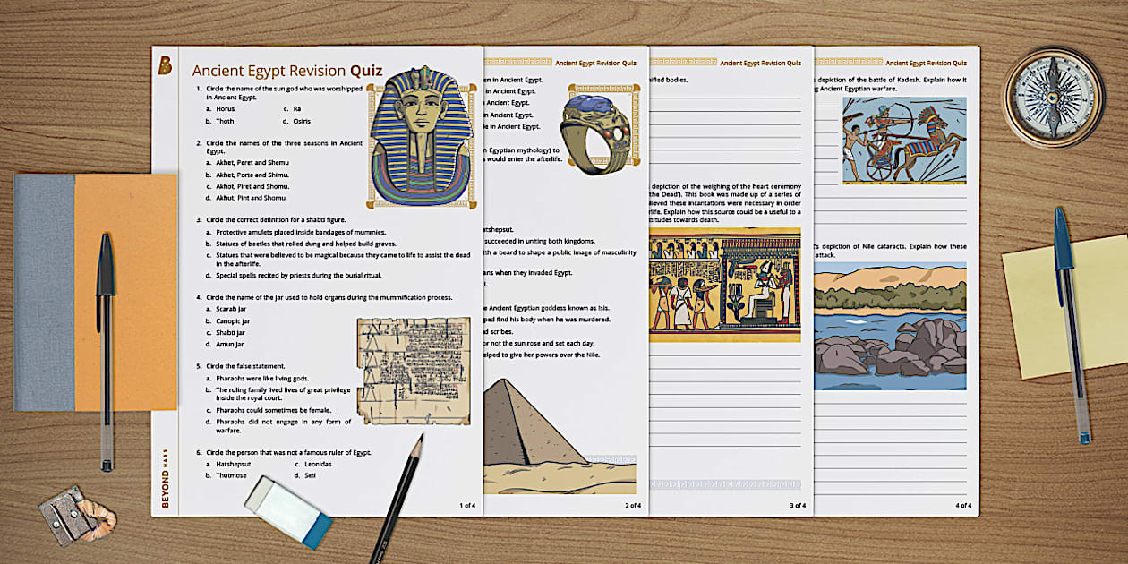 Ancient Egypt Revision Quiz (Teacher-Made) - Twinkl