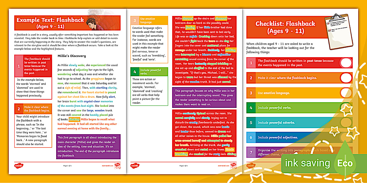Example Text Pack for Parents: Flashback (Ages 9 - 11)