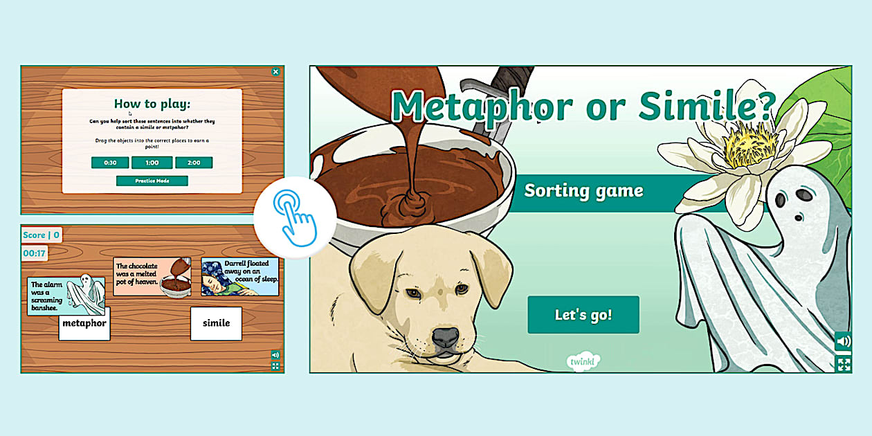 Metaphor or Simile? Interactive Sorting Activity - Twinkl