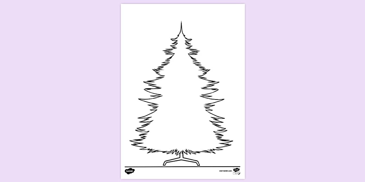 Christmas Tree Outline Colouring | Colouring Sheets - Twinkl