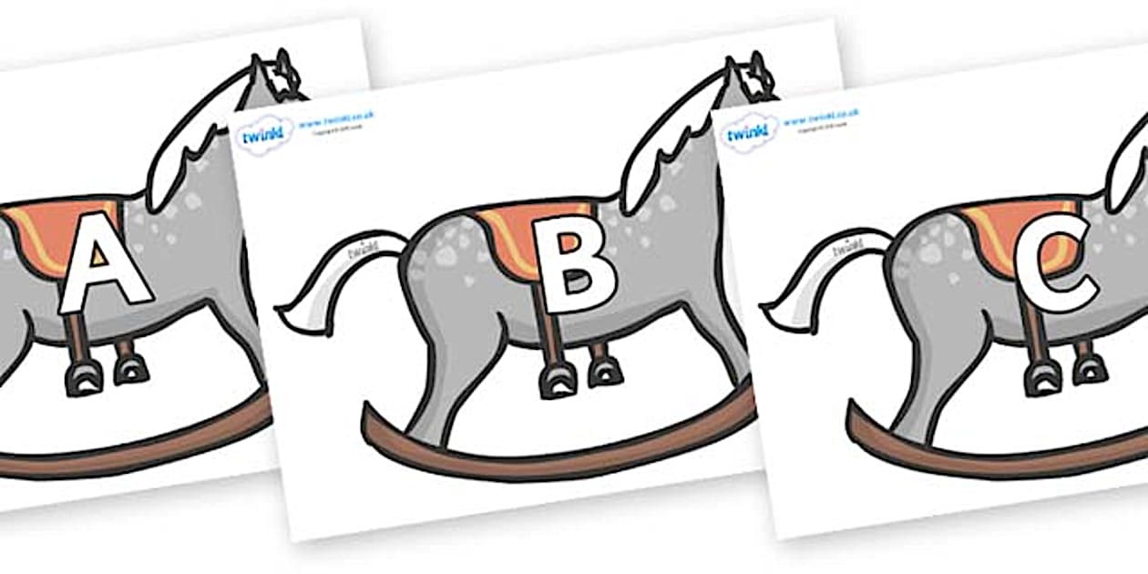 Cursive A-Z Alphabet on Rocking Horses (teacher made)