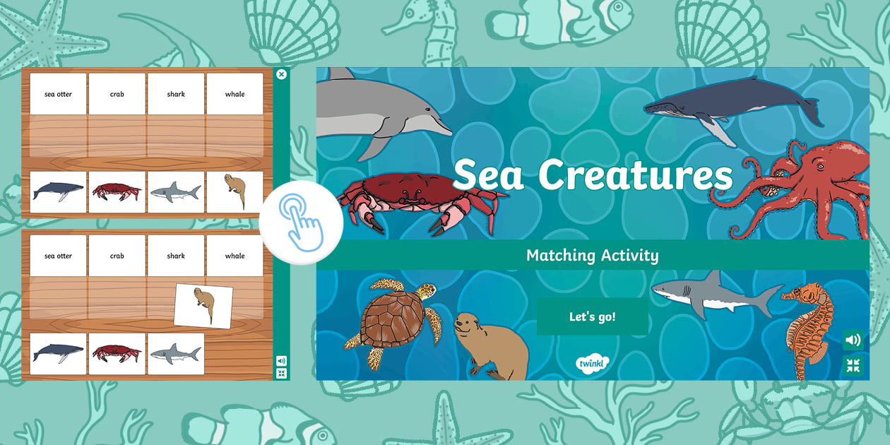 Sea Creatures Interactive Matching Game Twinkl - Twinkl