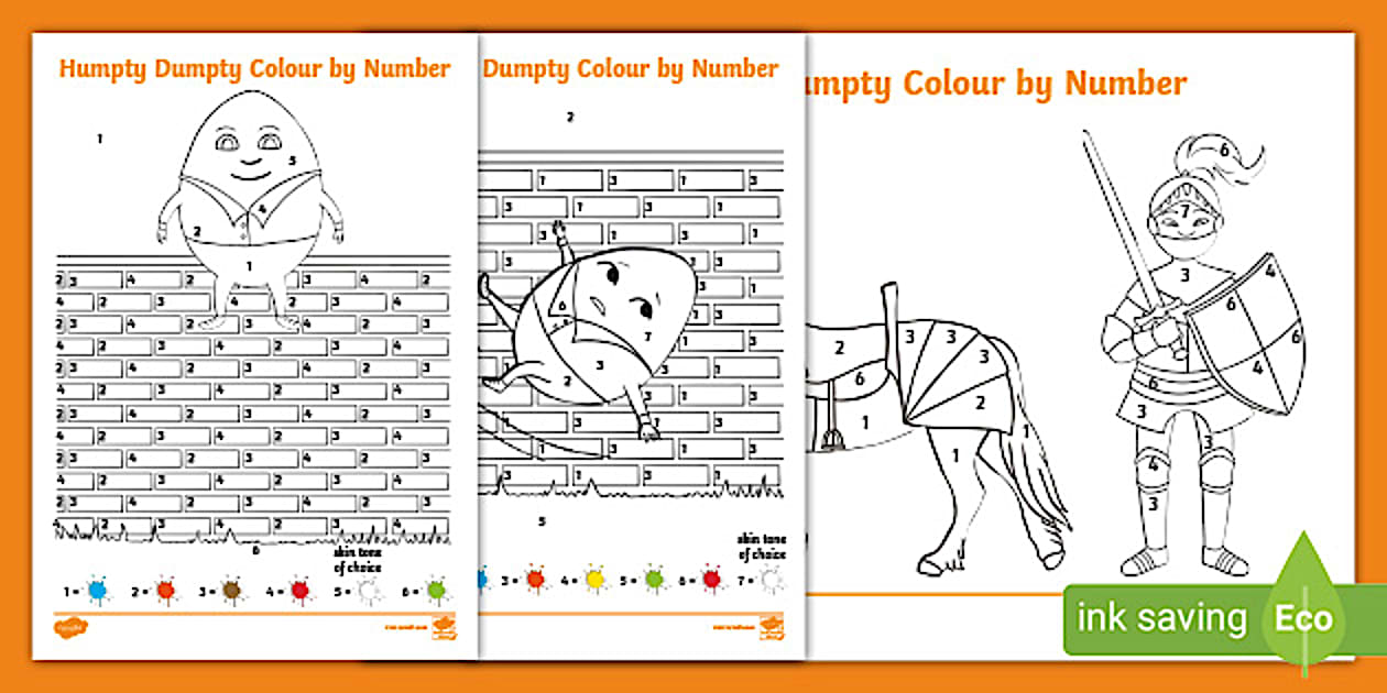 👉 EYFS Humpty Dumpty Colour by Number - Twinkl