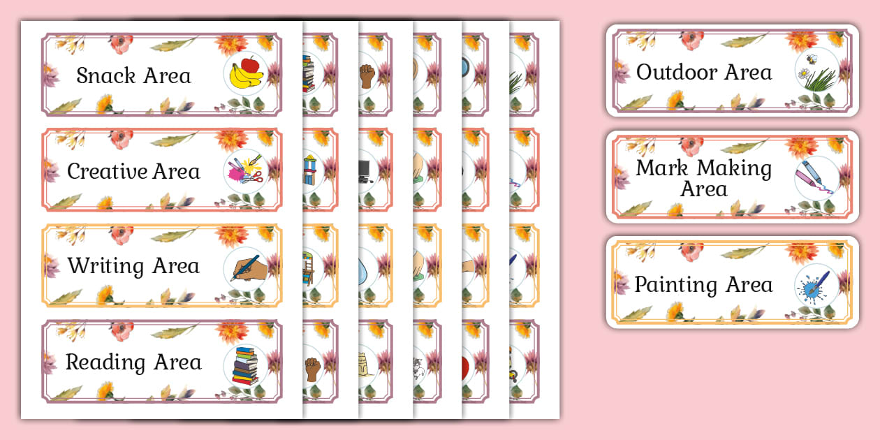Wildflower Botanical Themed Continuous Provision Labels