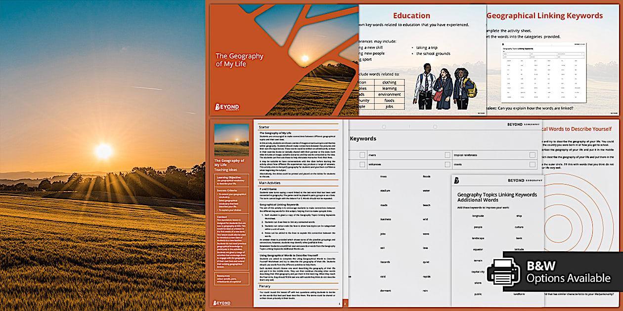 Year 7 The Geography of My Life Lesson Pack (teacher made)