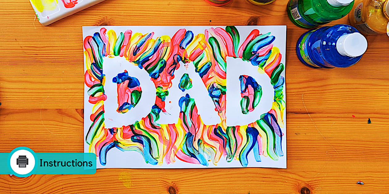 Finger Painting Card | Father's Day Painting Ideas - Twinkl