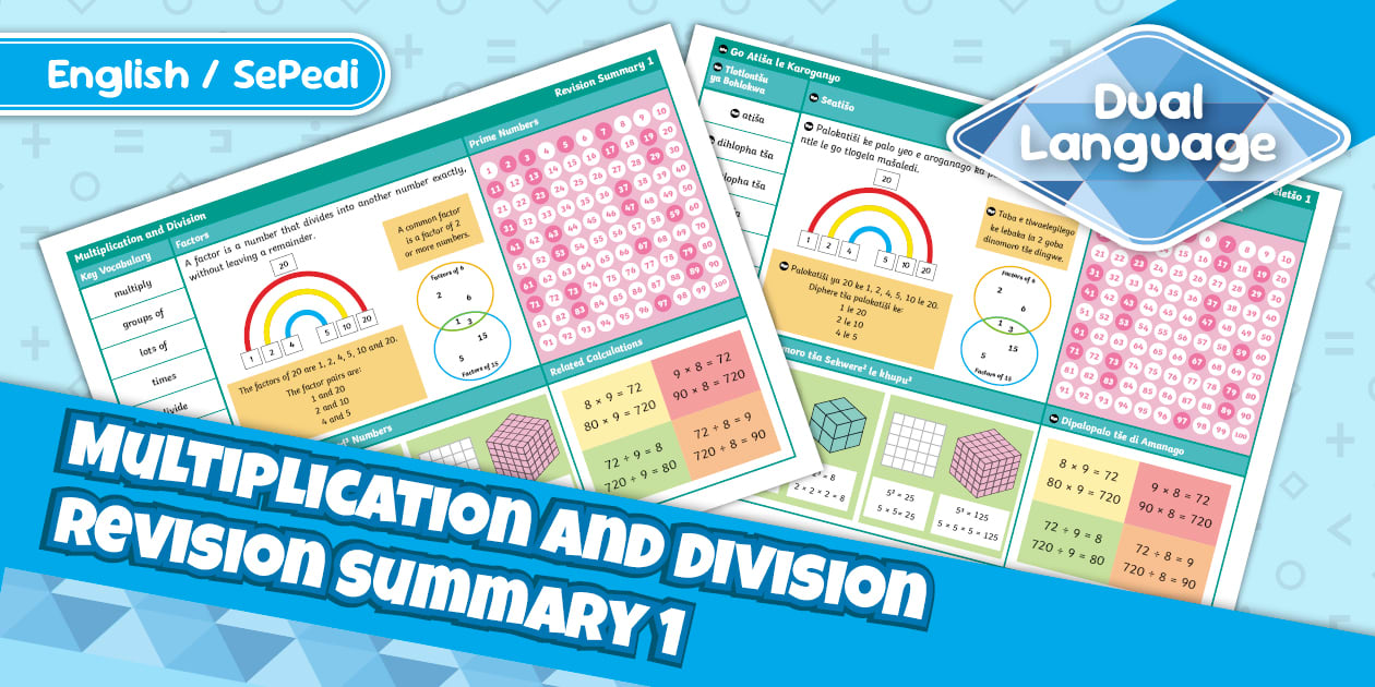 Grade 4 Maths Multiplication & Division Revision Sepedi/Engl