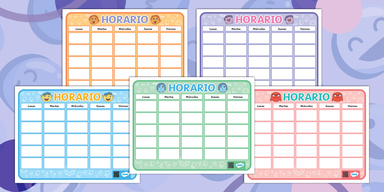 Plantillas de horarios para rellenar e imprimir - Twinkl