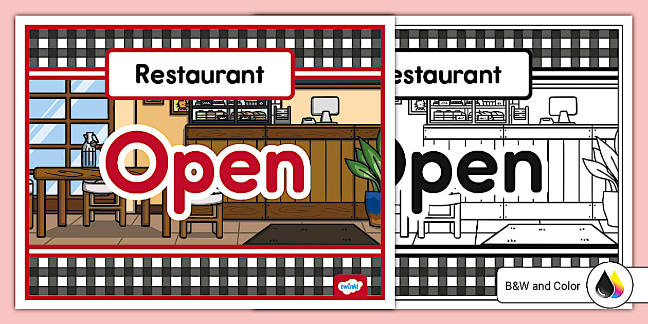 Restaurant Dramatic Play Open Sign (teacher made) - Twinkl