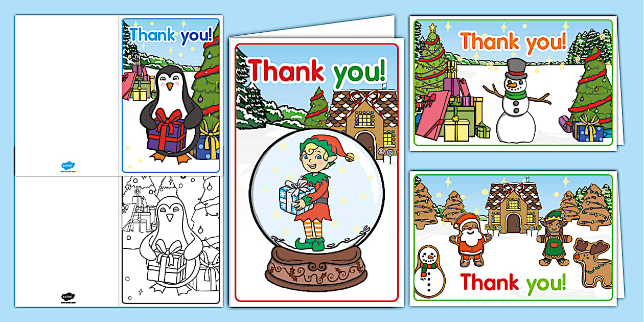 Holiday Thank You Cards (teacher made) - Twinkl