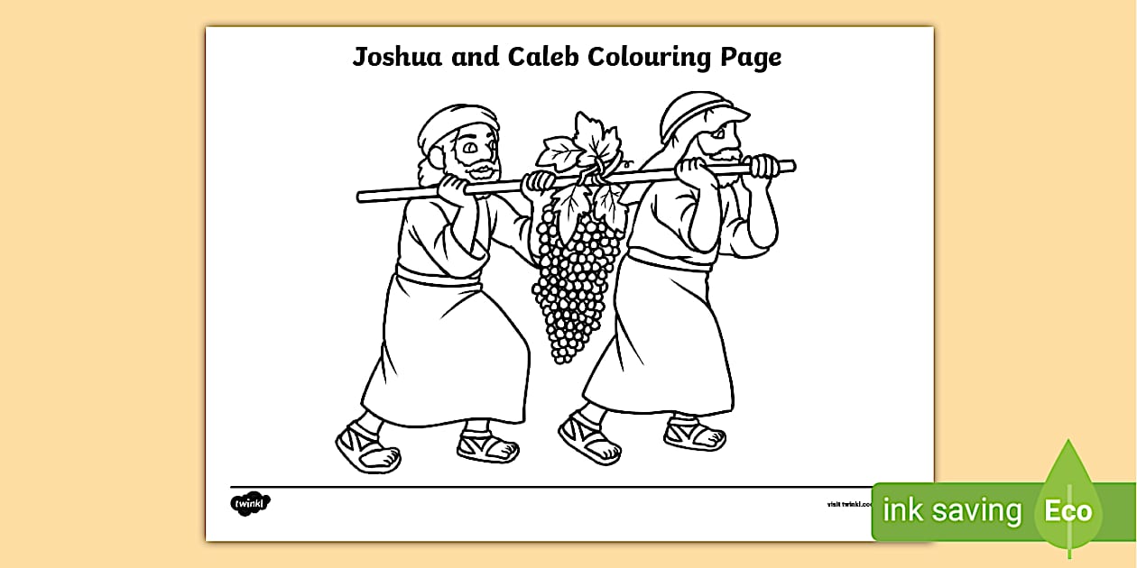 Joshua and Caleb Colouring Page - Colouring Pages | Twinkl
