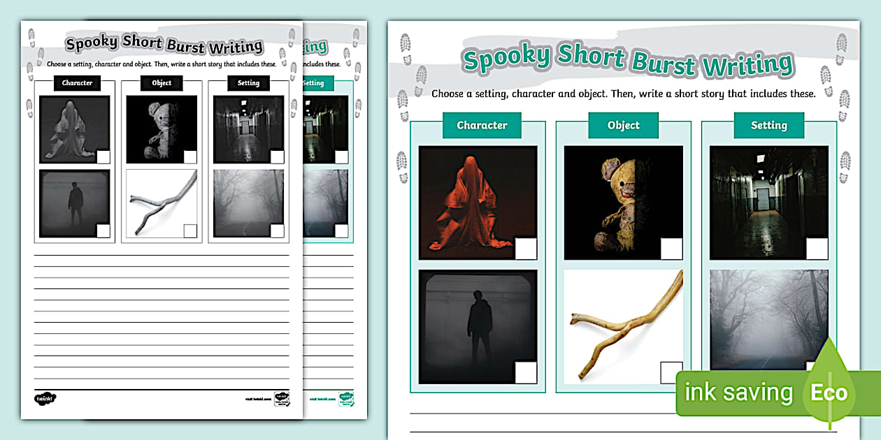 Spooky Short Burst Writing Frame (teacher made) - Twinkl