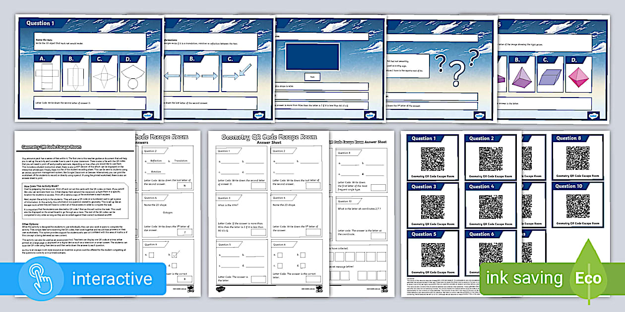 QR Code Geometry Escape Room | Years 5-6 | Twinkl - Twinkl