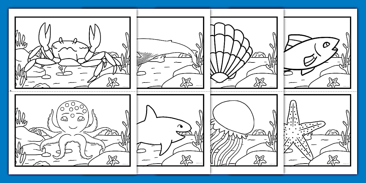 FREE Ocean Animals Coloring Pages