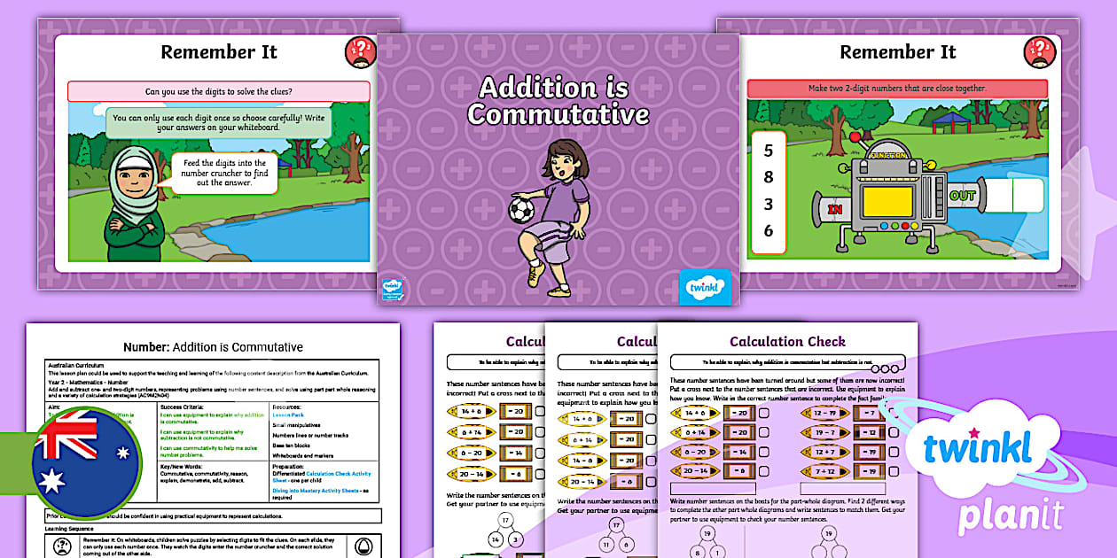 Year 2 Addition and Subtraction Commutativity Lesson