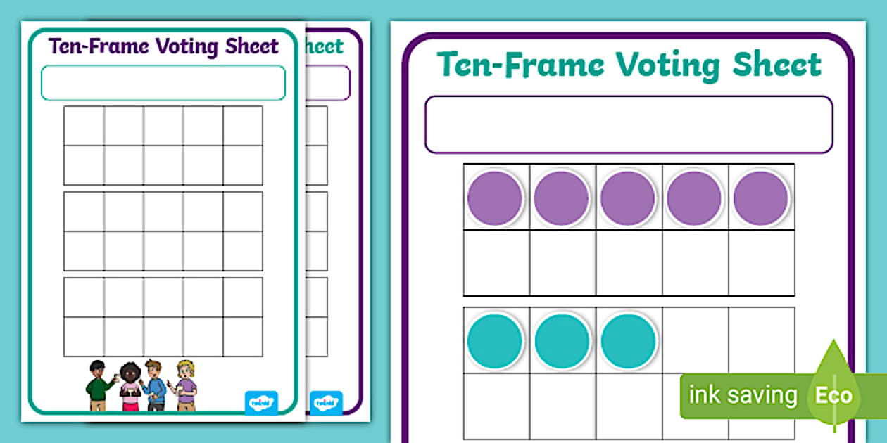 👉 Ten-Frame Voting Sheets and Coins - Twinkl