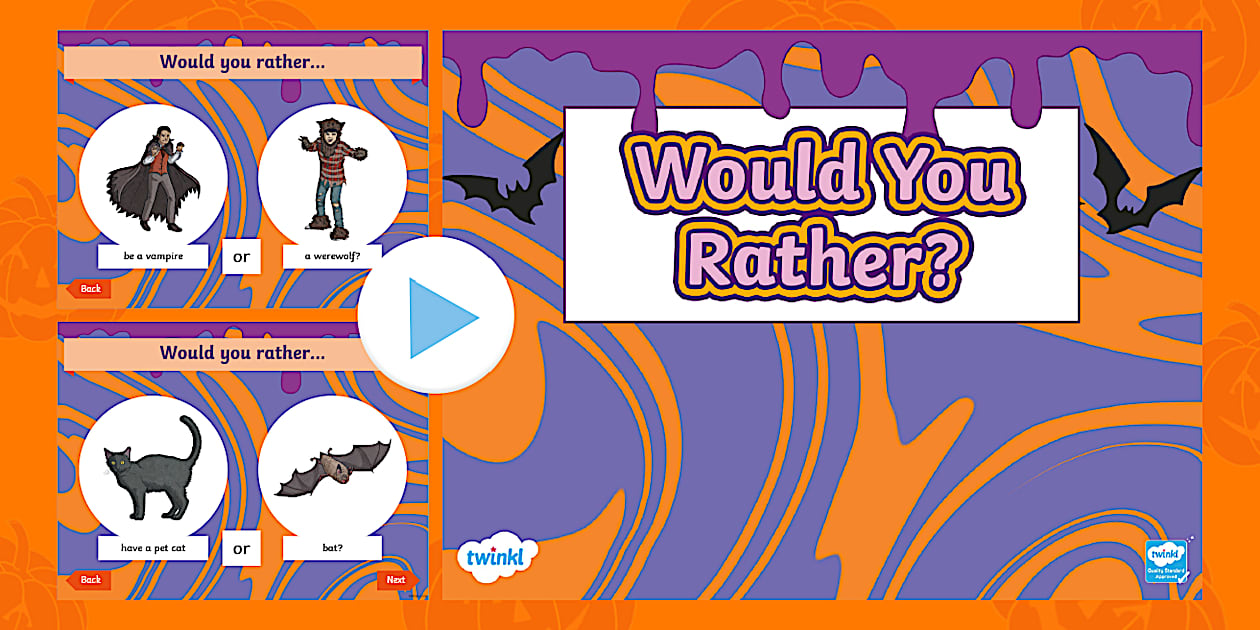Halloween-Themed Would You Rather? Powerpoint - Twinkl