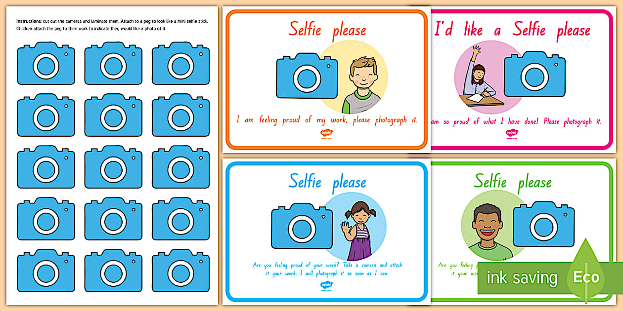 Editable Request a Selfie Cut-Outs (teacher made) - Twinkl