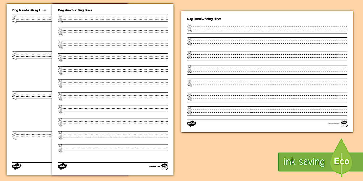 Dog Thirds Handwriting Lines (teacher made) - Twinkl