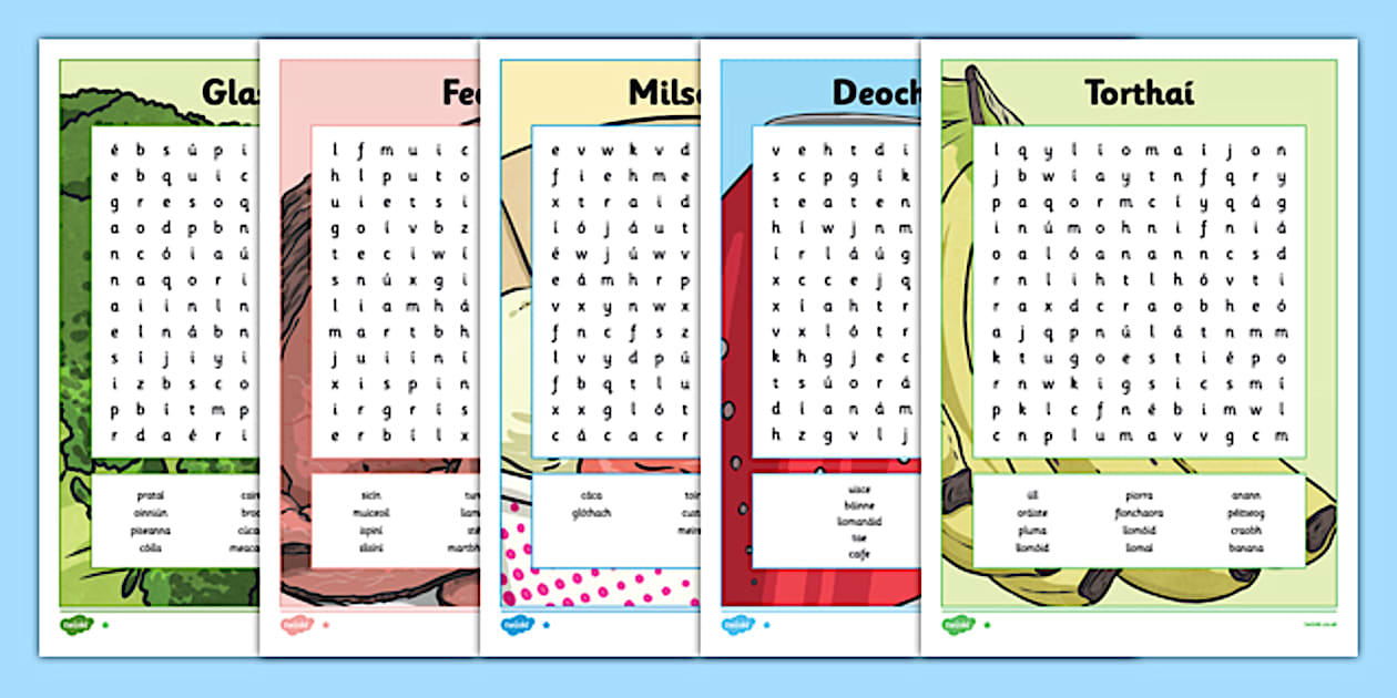 Black and White Bia Word Searches Pack (Lehrer gemacht)