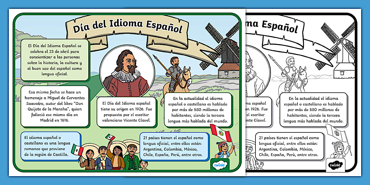 Infografía sobre el Día del Idioma Español (teacher made)