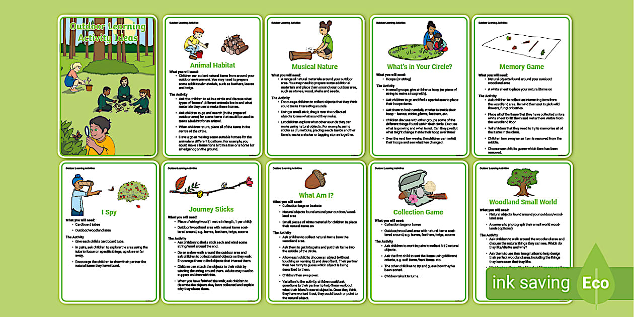 Editable Outdoor Learning Activity Ideas (teacher made)