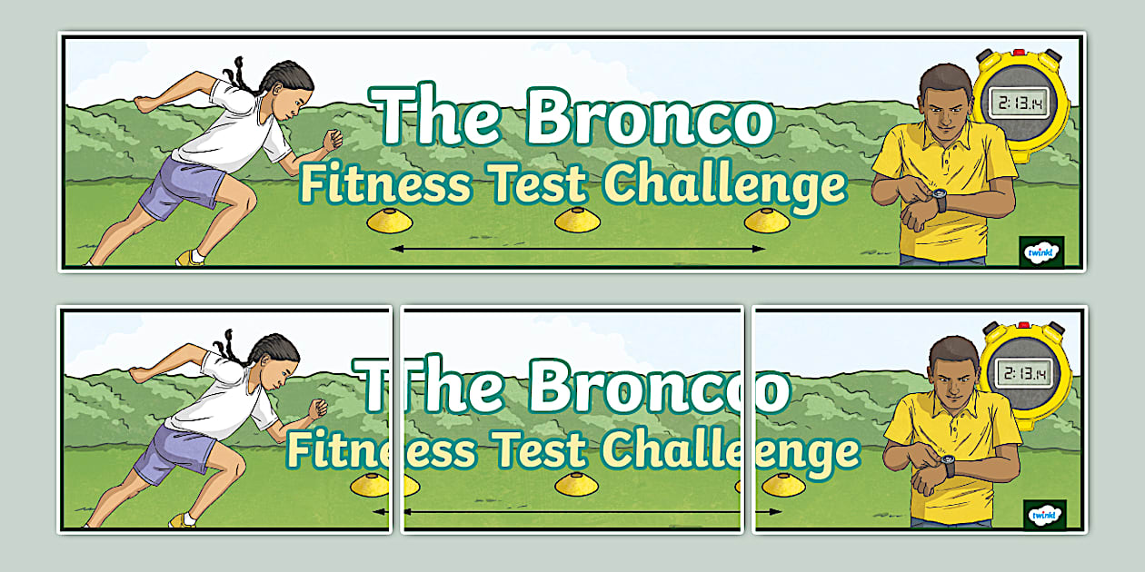 Bronco Fitness Test Challenge Display Banner - Twinkl