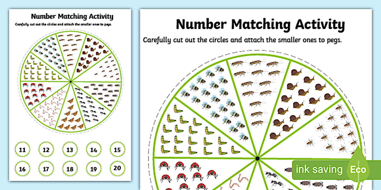 Number Matching Pegs Activity Dinosaur Themed (teacher made)
