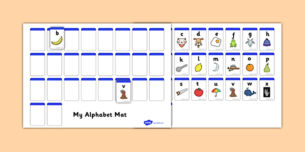 AZ Alphabet Mat Cut and Stick Activity - ESL Alphabet Resources