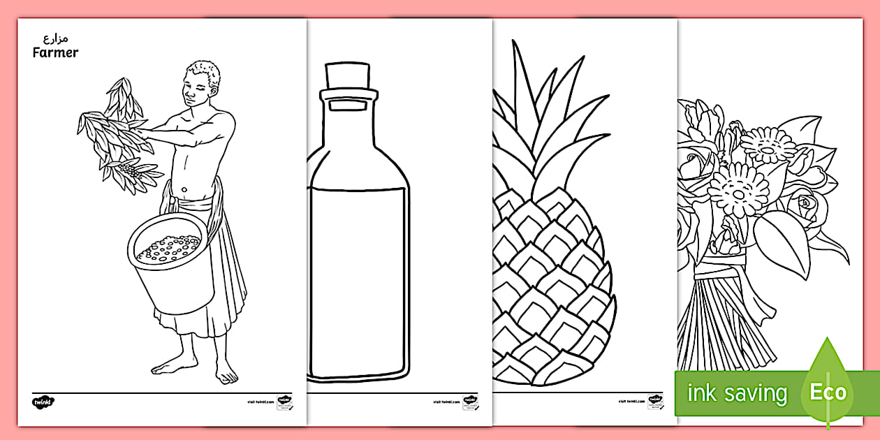 Fairtrade Colouring Sheets Arabic - Arabic/English - - Fairtrade Colouring
