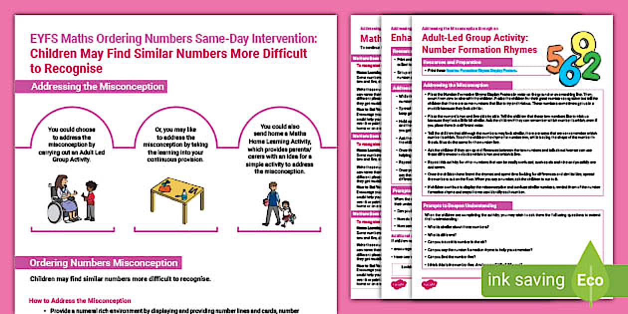 👉 EYFS Maths Number Recognition Same-Day Intervention Plan: Children ...