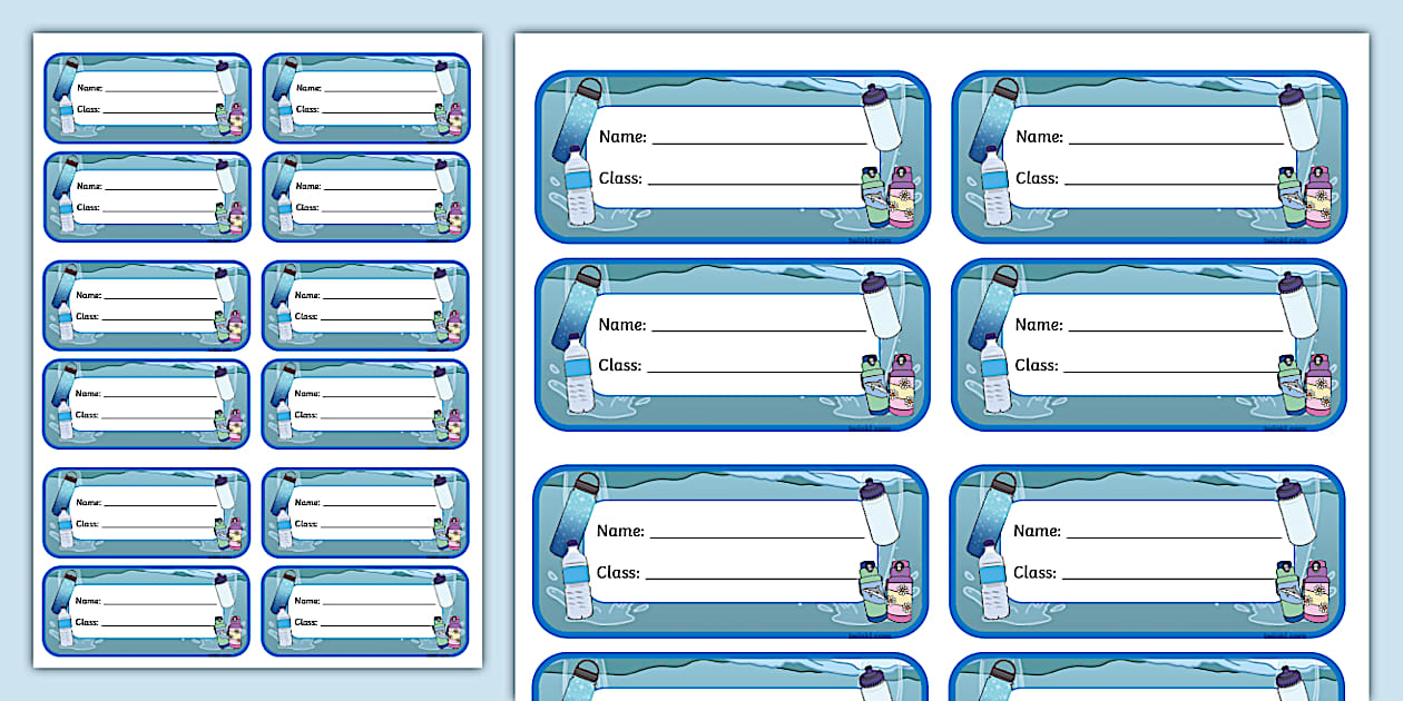 Water Bottle Labels (teacher made) - Twinkl