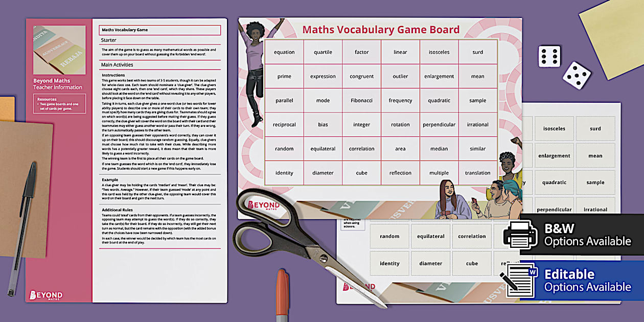 Maths Vocabulary Game (teacher made) - Twinkl
