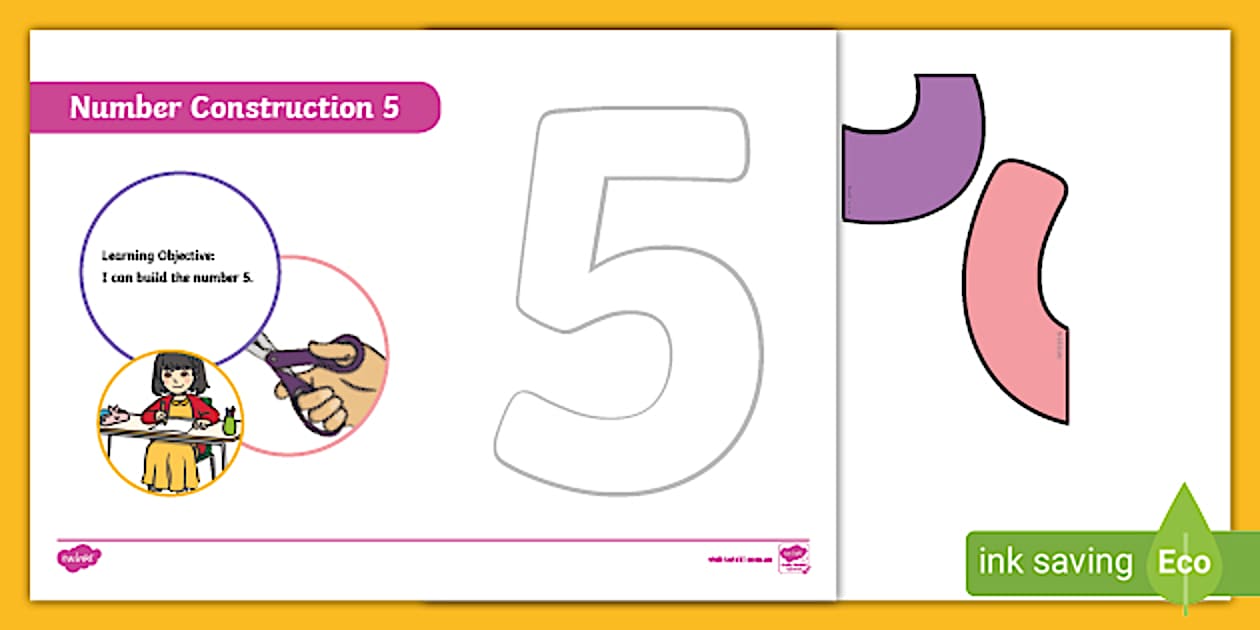 I Can Build The Number 5 Craft (teacher made) - Twinkl