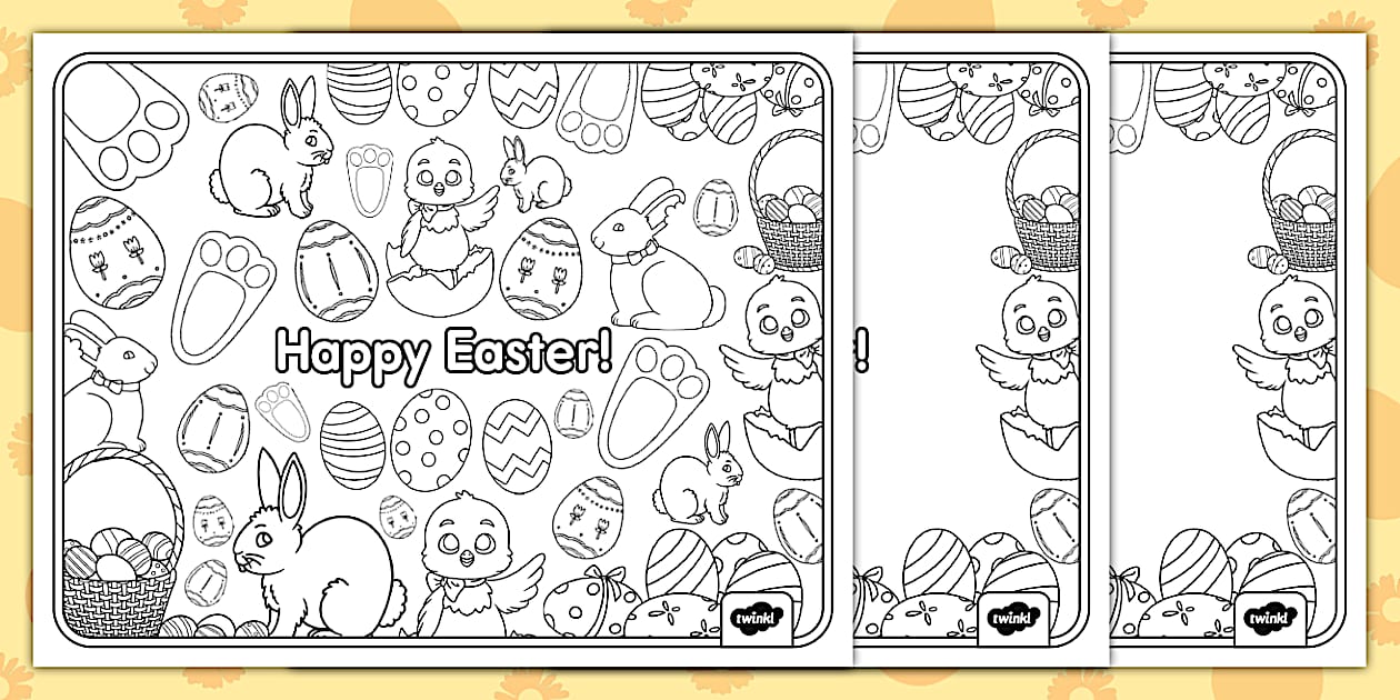 Happy Easter Coloring Page | Download & Print | Twinkl USA