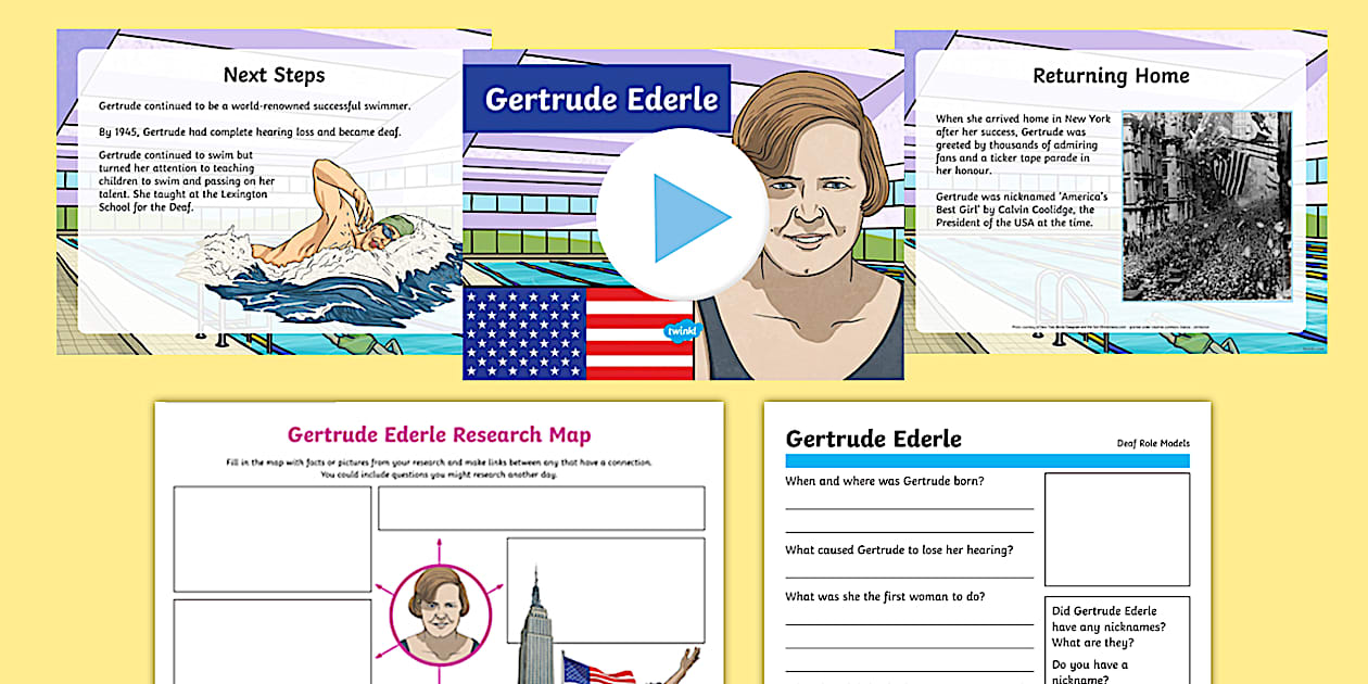 Gertrude Ederle Deaf Awareness Resource Pack (teacher made)