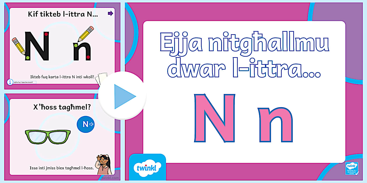 Preżentazzjoni: Ejja Nitgħallmu Dwar l-Ittra N l Twinkl