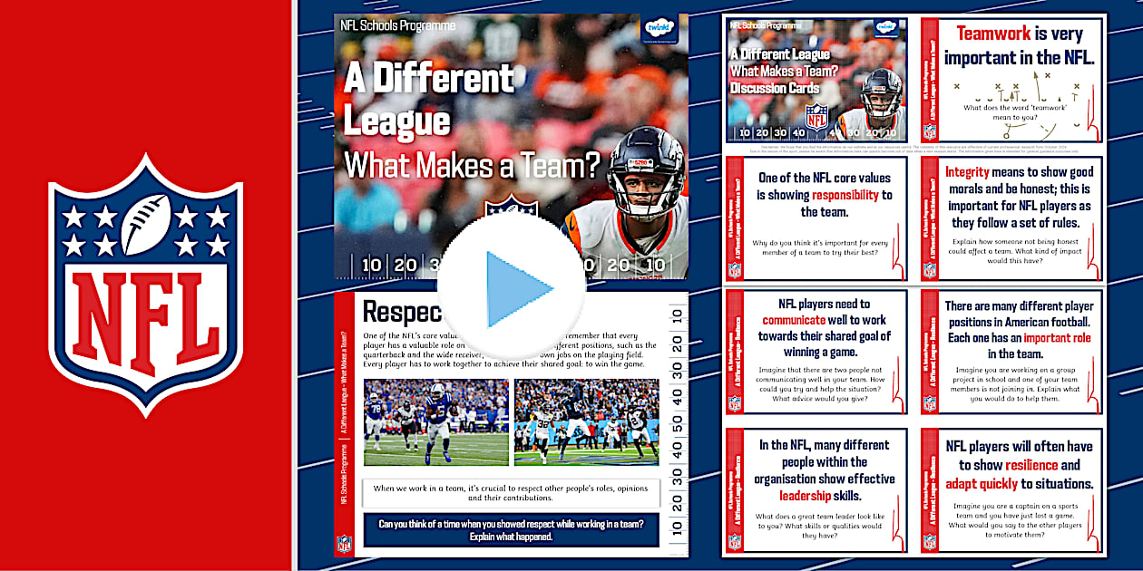 NFL Teamwork Activities | A Different League | Twinkl
