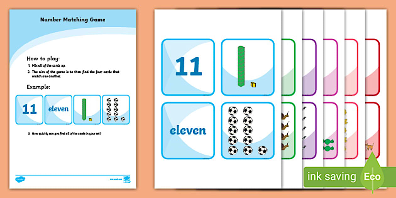 Number Matching Cards 11-20 - ESL Number Resources - Twinkl