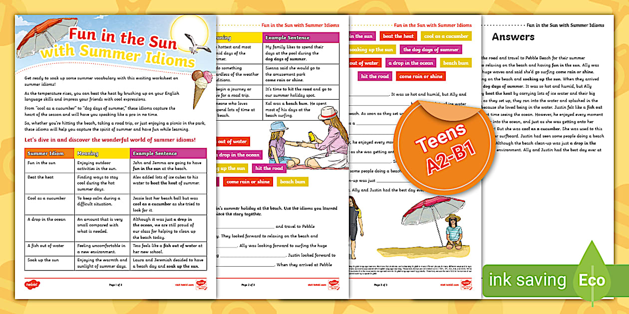 Fun in the Sun with Summer Idioms [Teens A2, B1]